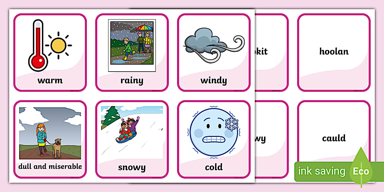 Scots Weather Words Match-Up Game (teacher made) - Twinkl