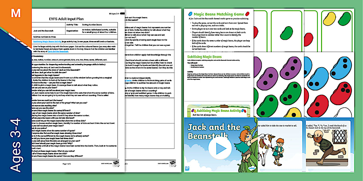 EYFS Sorting Number Beans Adult Input Plan and Resource Pack