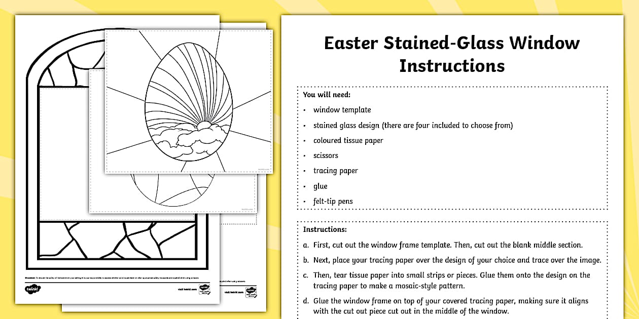Easter Stained Glass Window Templates (teacher made)