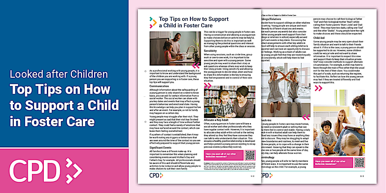 Top Tips on How to Support a Child in Foster Care - Twinkl