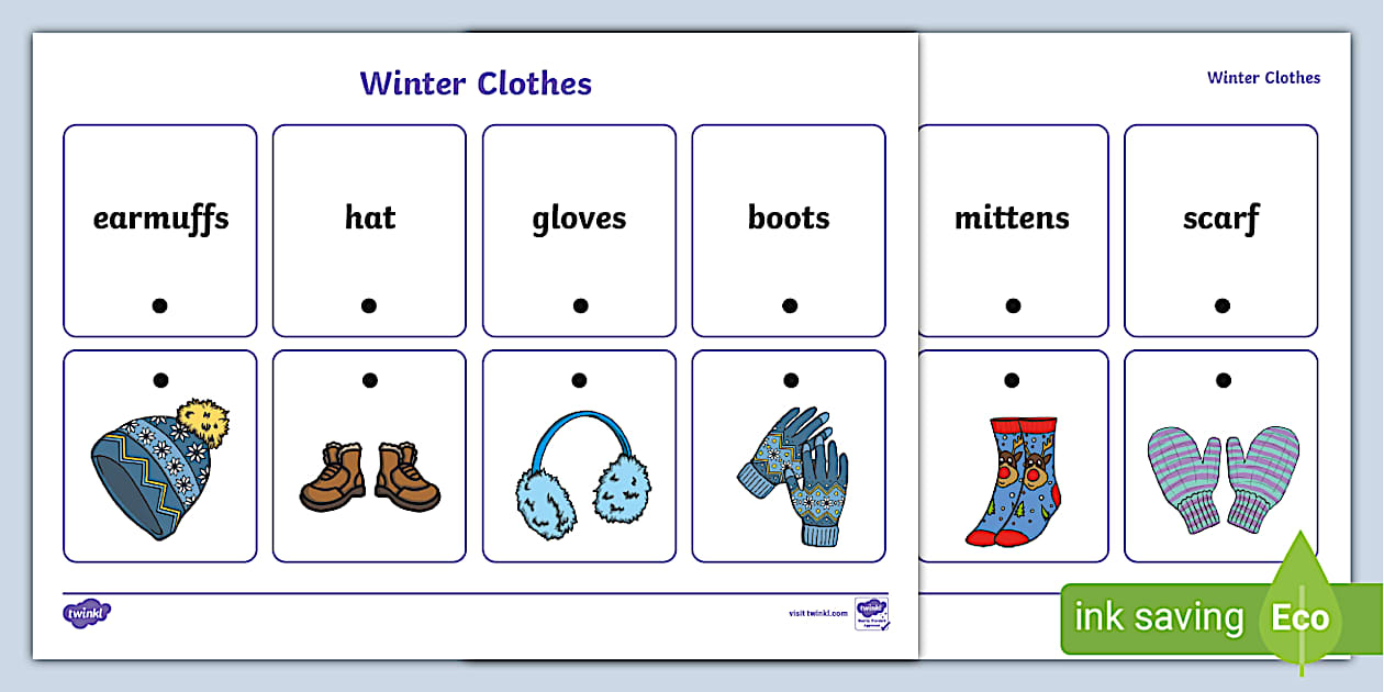 Winter Clothes Thread Matching Activity (teacher made)