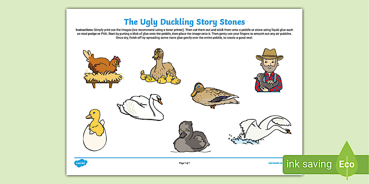 The Ugly Duckling Story Stone Image Cut Outs