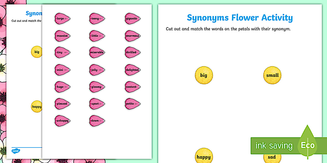 Synonym Flower Worksheet / Worksheet (teacher made) - Twinkl