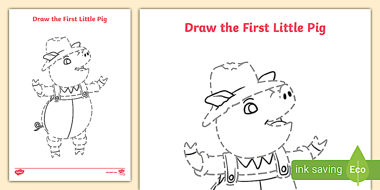 Draw the First Little Pig Pencil Control Activity | Twinkl