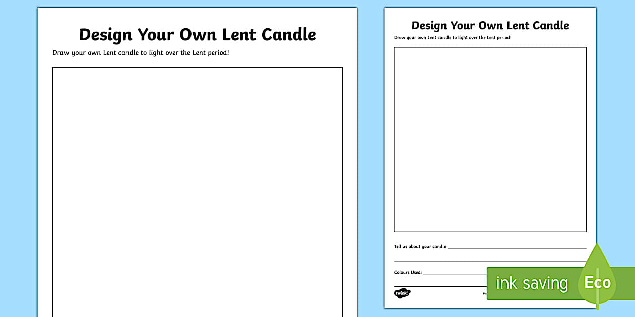Design a Lent Candle Worksheet / Worksheet (Teacher-Made)