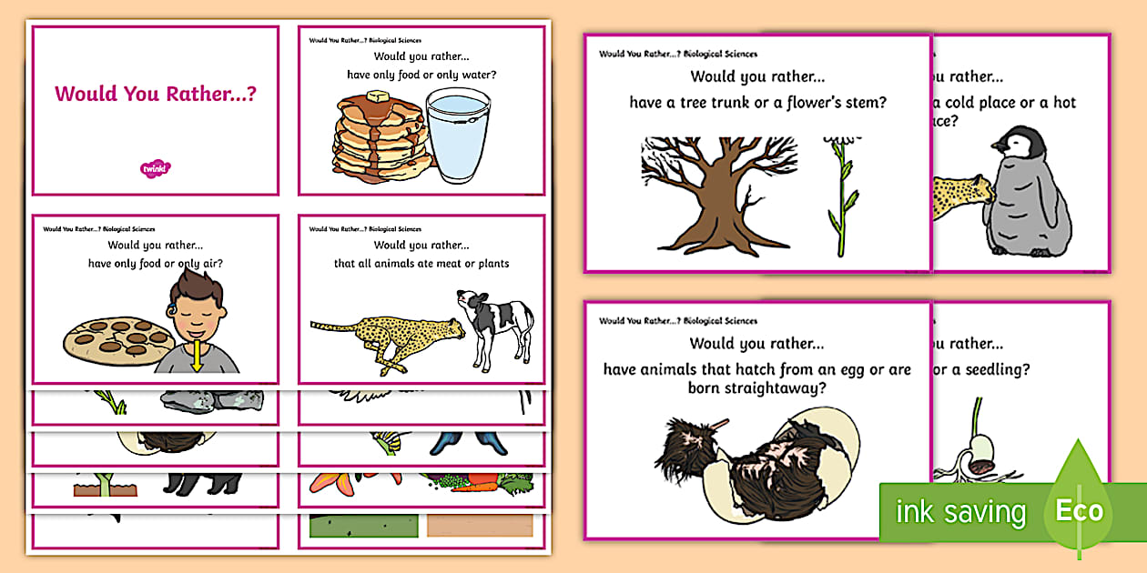Would You Rather...? Biological Sciences Foundation-Year 2 Question Cards