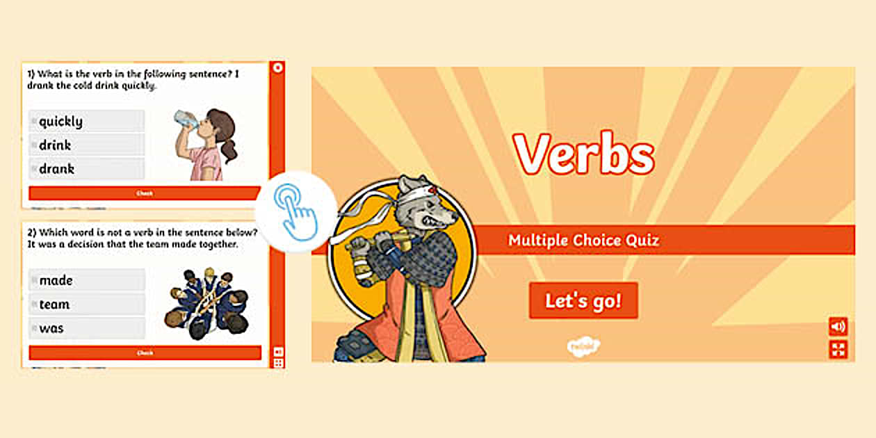 Verb Game - Multiple Choice SPaG Quiz - KS2 Revision