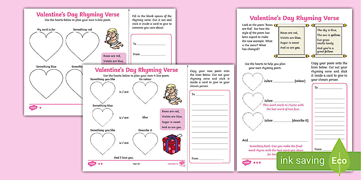 Valentine's Day Card Insert Writing Templates (teacher made)