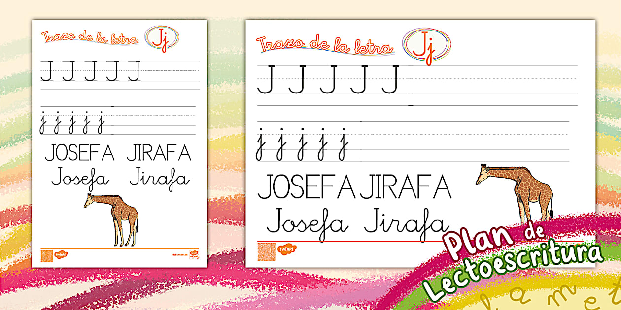 Plan de lectoescritura: La letra J - Trazo - Twinkl