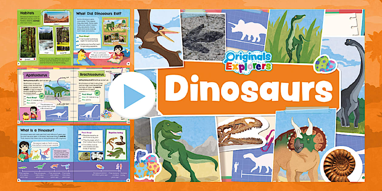 Originals Explorers: Dinosaurs Book PowerPoint - Twinkl