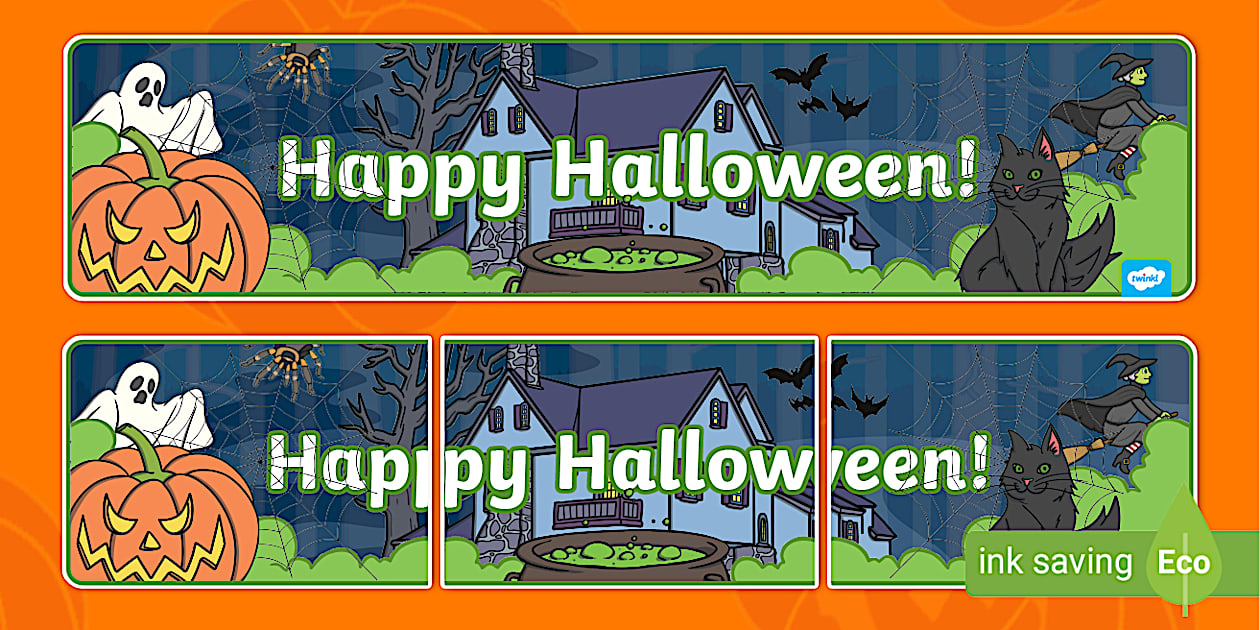 Happy Halloween Theme Banner - Primary Resources - Twinkl
