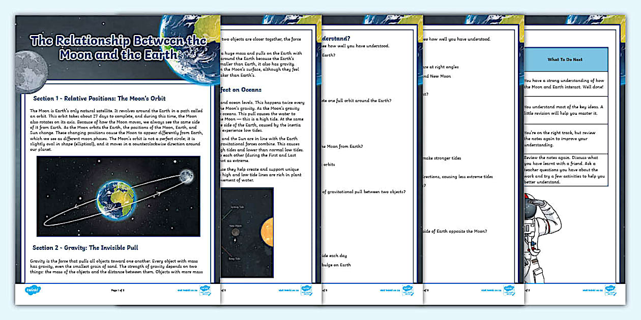 The Relationship of the Moon to the Earth Grade 7 - Twinkl