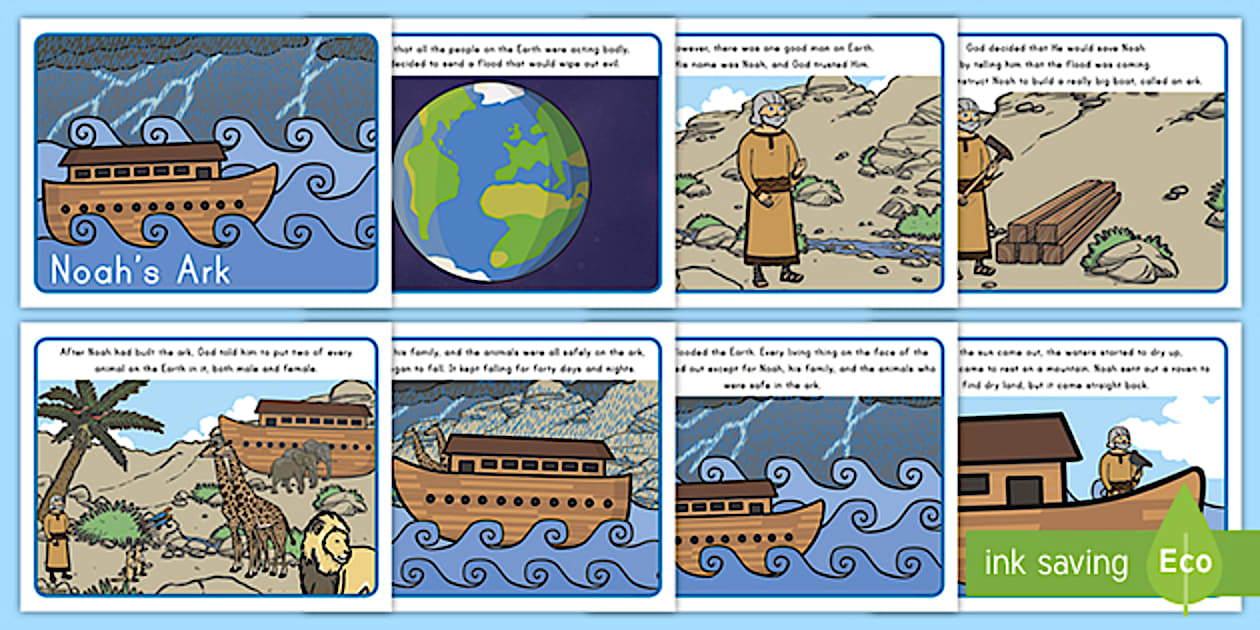 Editable Noah's Ark Story Cards - Twinkl