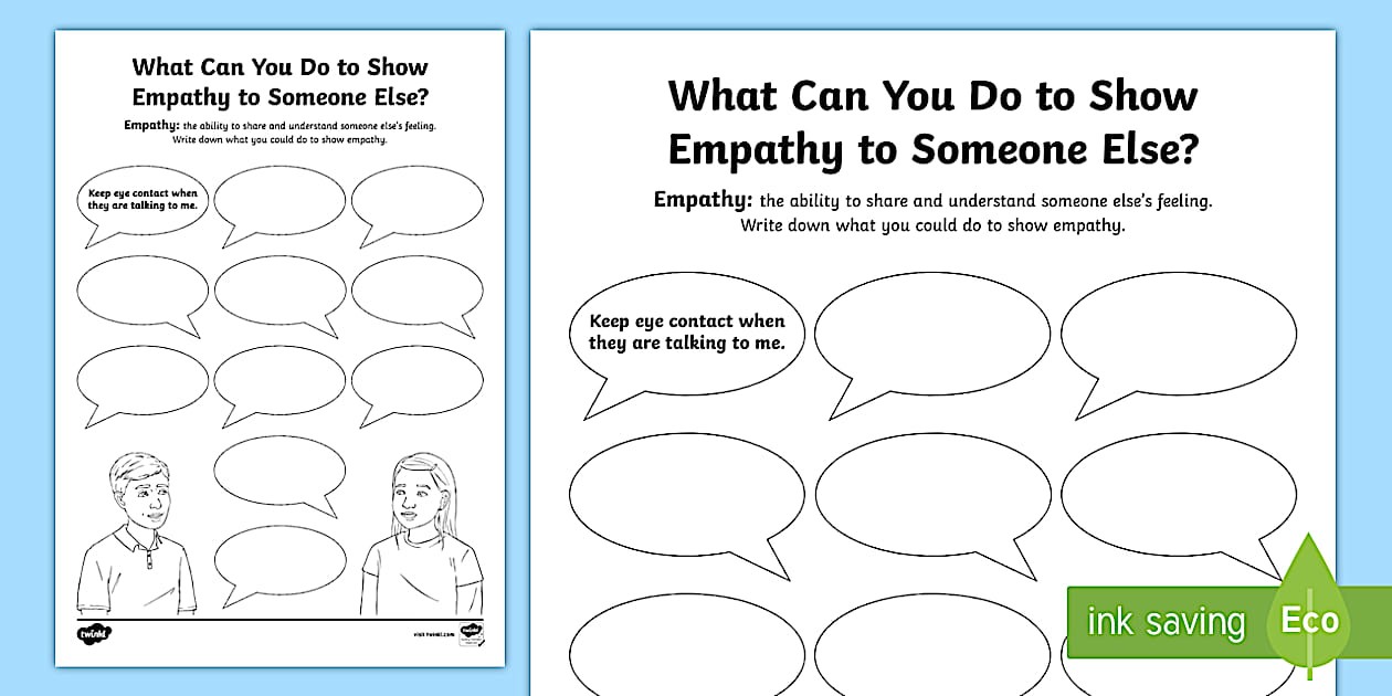 What Can You Do to Show Empathy? - Empathy Worksheets