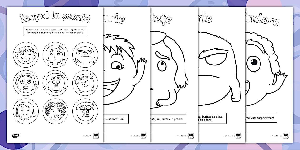 Emoții la început de an școlar – Desene de colorat