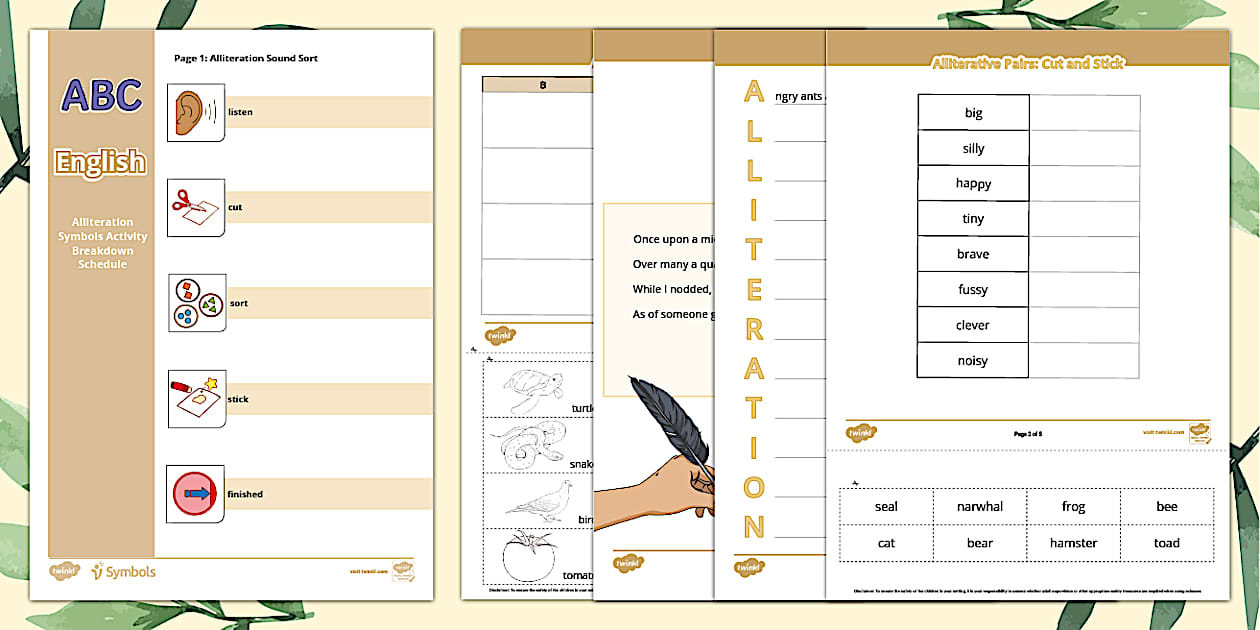 SEND Older Learners Alliteration Resource