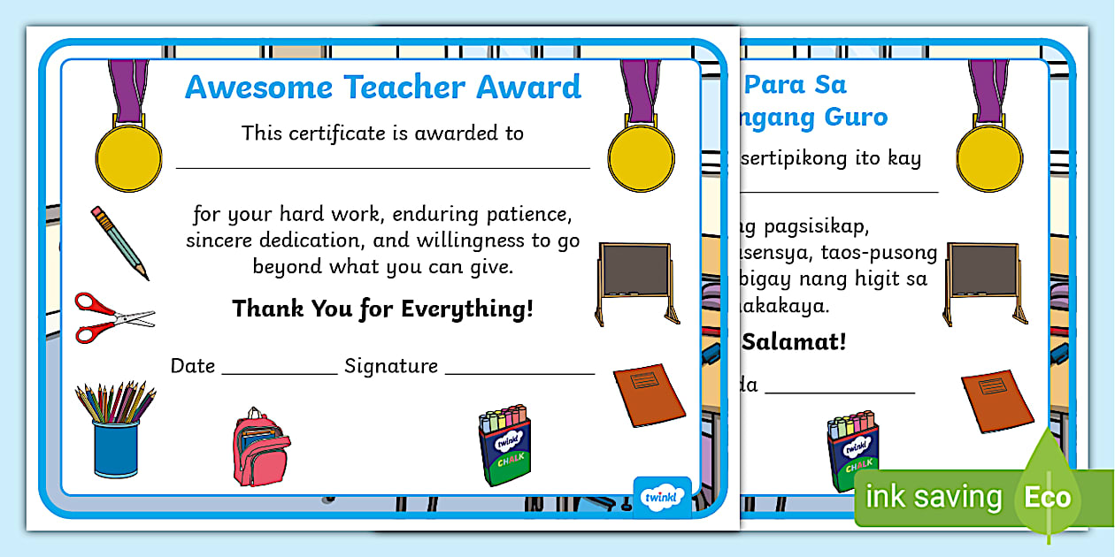 Editable Teacher's Day Certificate (professor feito) Editable Teacher's Day Certificate (professor feito)