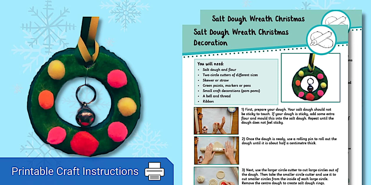 Wreath Salt Dough Ornaments Christmas Instructions