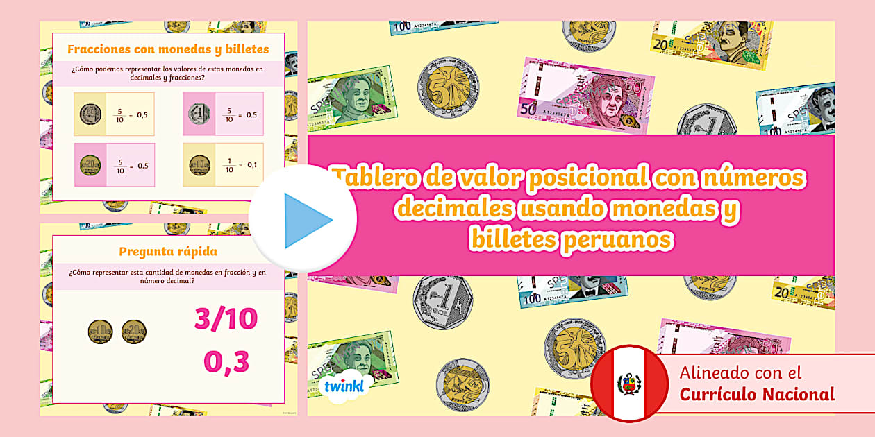 Power Point: Tablero de valor posicional con números decimales usando ...