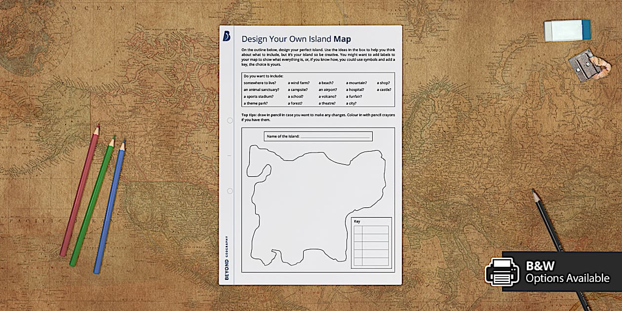Design Your Own Island Map (teacher made) - Twinkl
