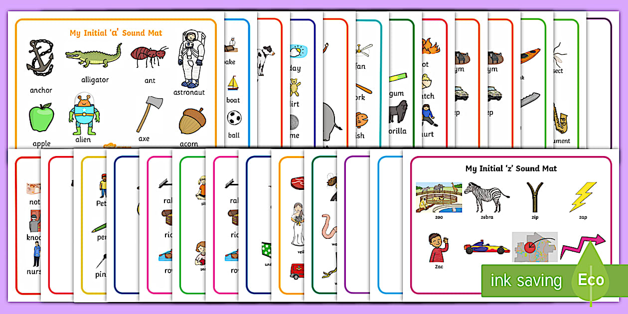 Initial Sounds Word Mats - Initial Sound Mat (teacher made)