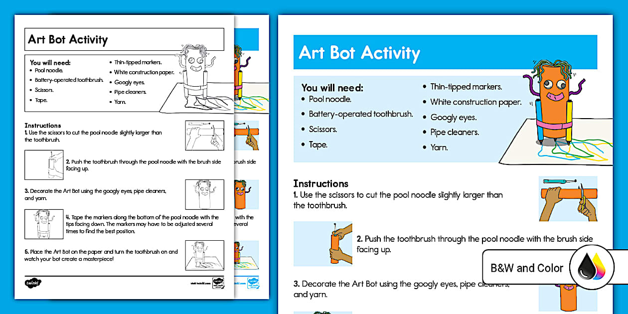 Art Bot Worksheet (Teacher-Made) - Twinkl