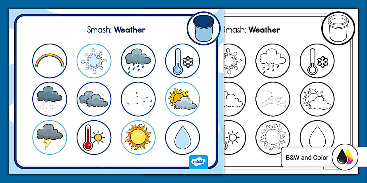 Weather Smash Mat (teacher made) - Twinkl