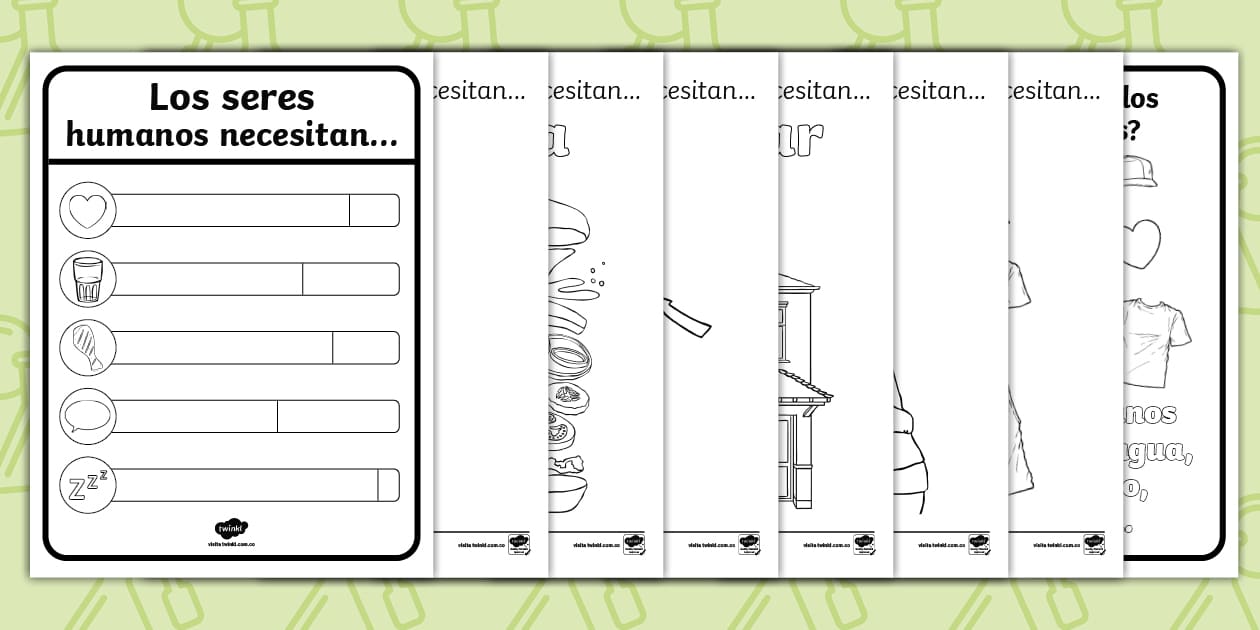 Folleto para Colorear: Necesidades Humanas - Twinkl Colombia