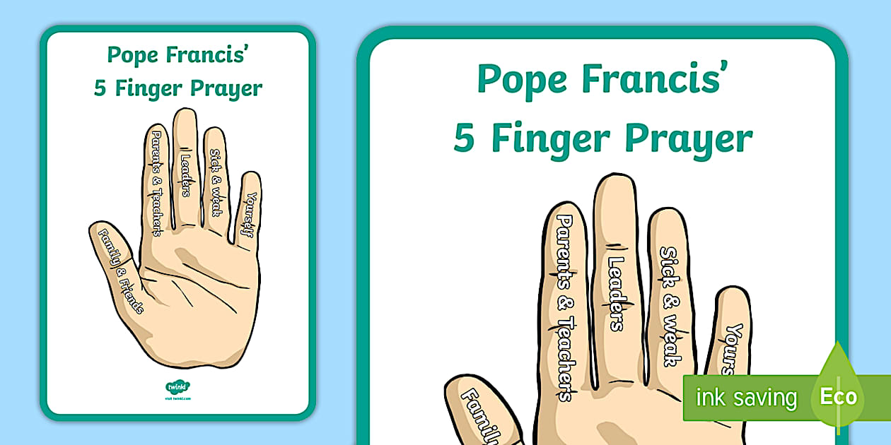 5 Finger Prayer Display Poster (teacher made) - Twinkl
