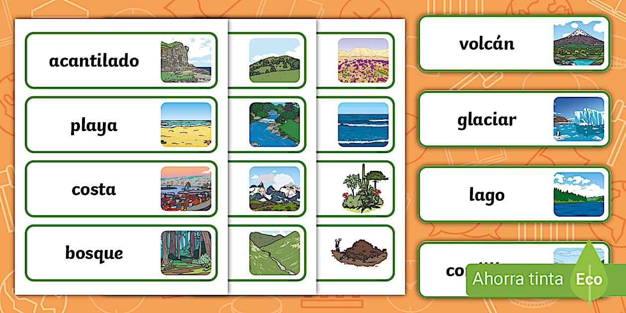 Tarjetas de Vocabulario Geografía física