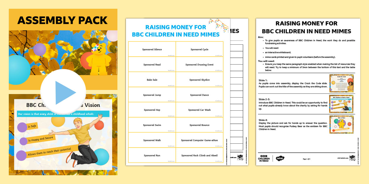FREE! - BBC Children in Need: Assembly Pack [Ages 11-16]