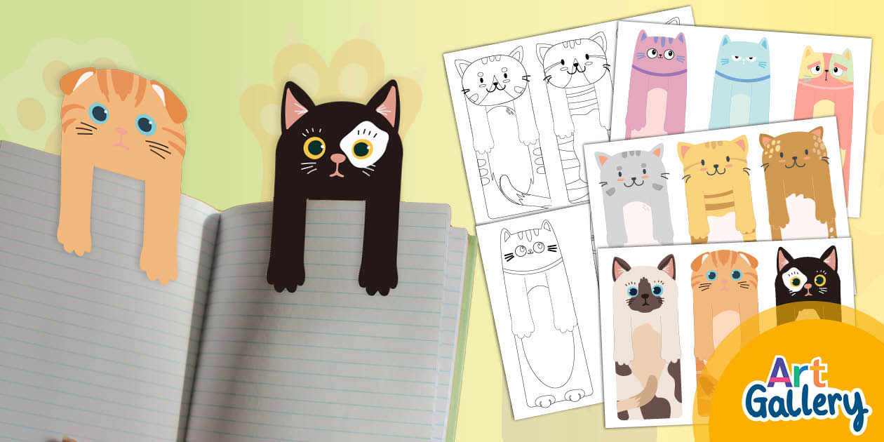 Cat Paw Bookmarks (teacher made) - Twinkl