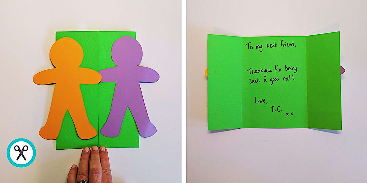 Holding Hands Friendship Card | Friendship Crafts - Twinkl