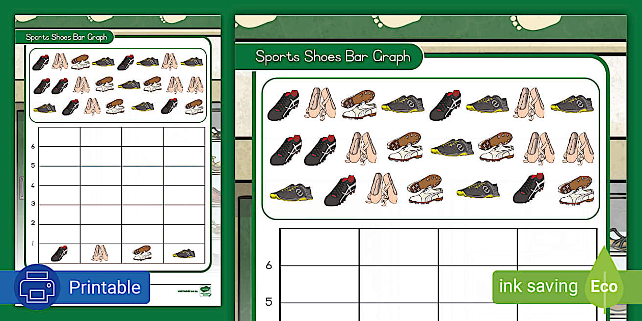 Grade R Data Handling Sports Shoes Bar Graph - Twinkl