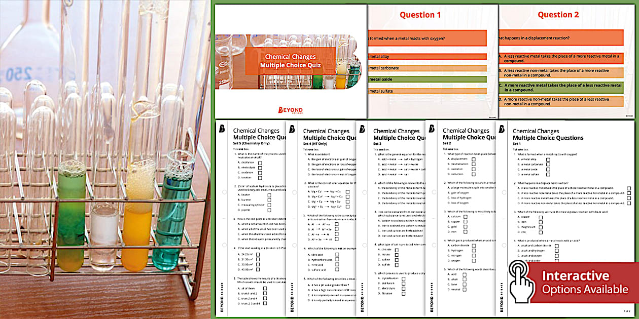 AQA GCSE Chemical Changes Quiz Bundle (teacher made)