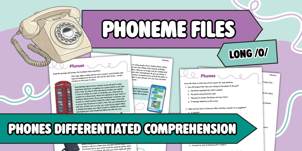 Long o Phones - Differentiated Comprehension Resource