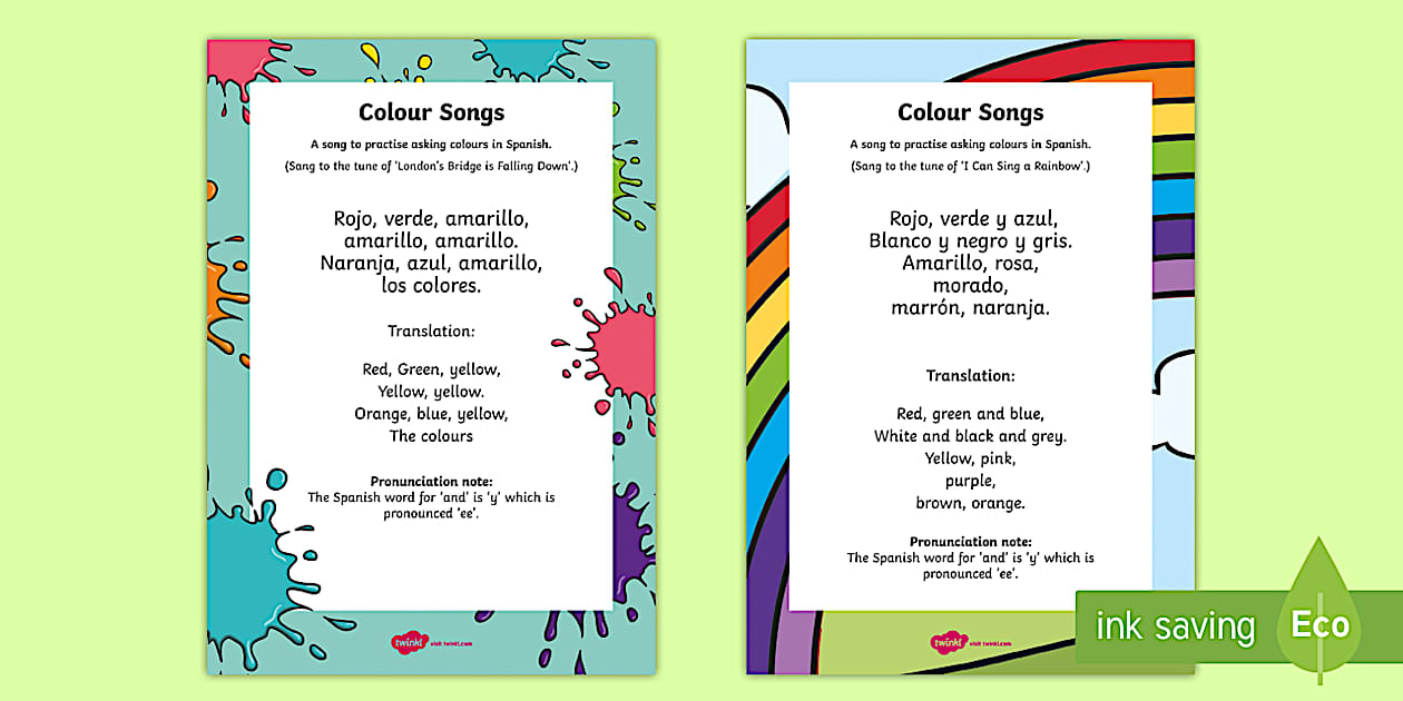 👉 Spanish Colors Song (Teacher-Made) - Twinkl
