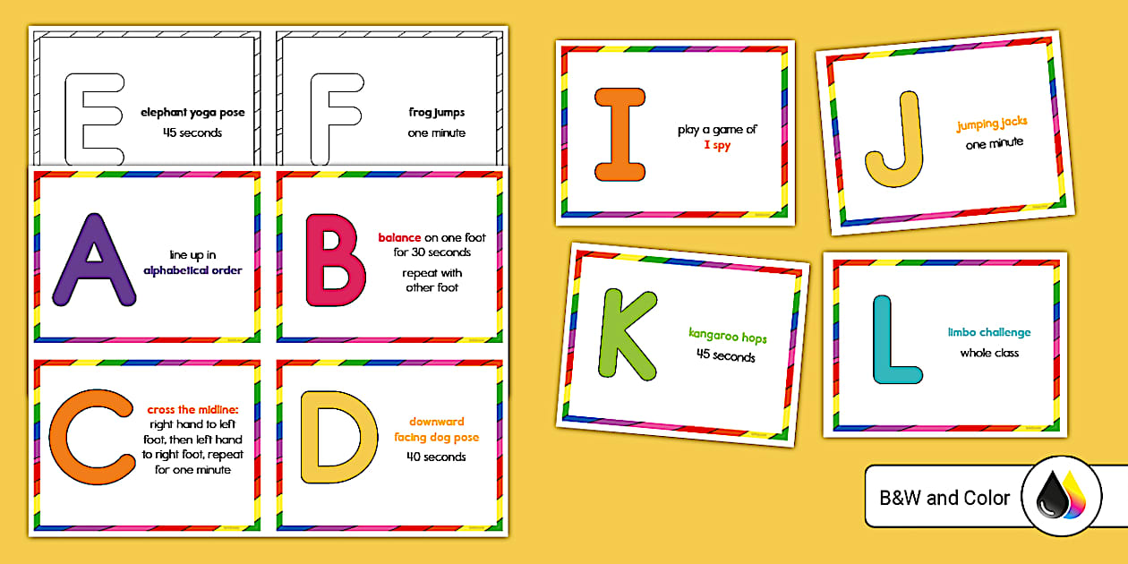 No-Prep A-Z Brain Break Cards (Teacher-Made) - Twinkl