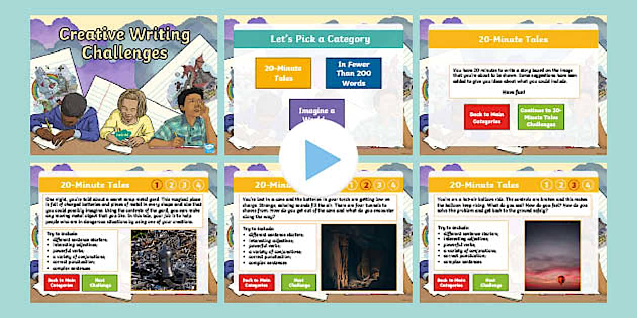 UKS2 Creative Writing Challenges Activity PowerPoint