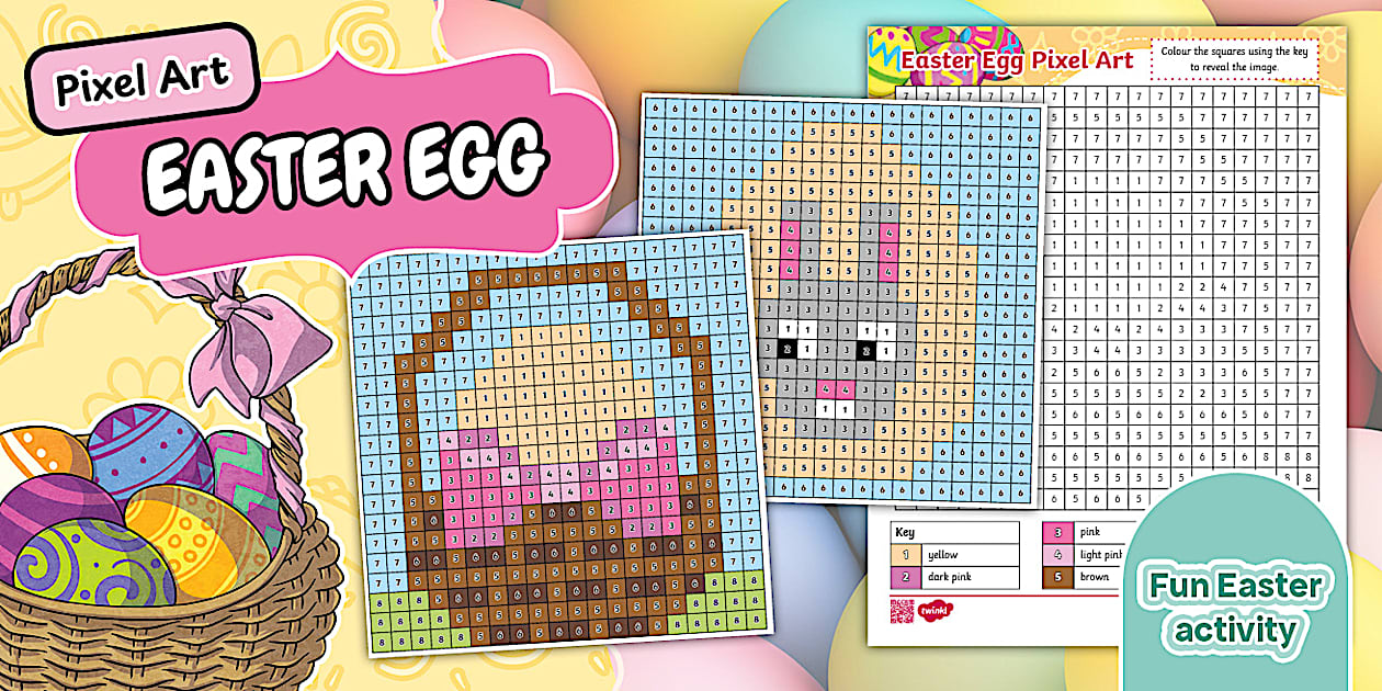 Easter Egg Pixel Art Template
