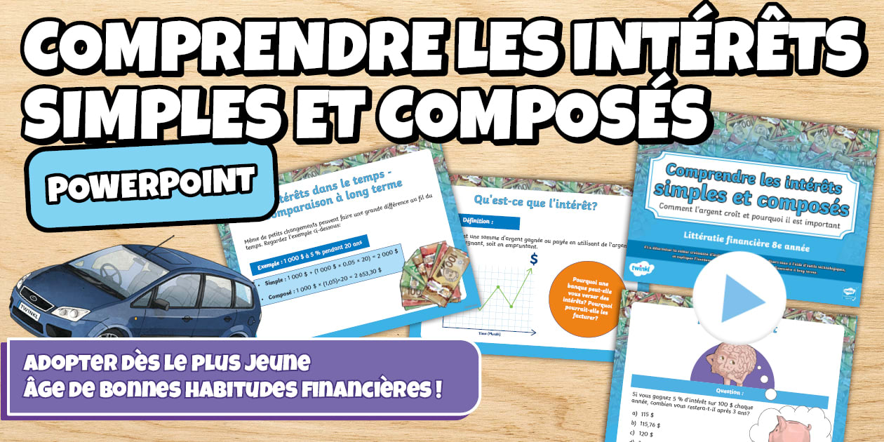 Understanding Simple and Compound Interest PowerPoint French