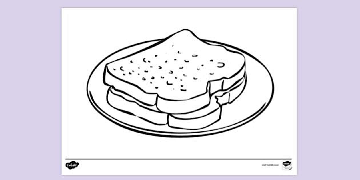 Toast Colouring Sheet Colouring | Colouring Sheets - Twinkl