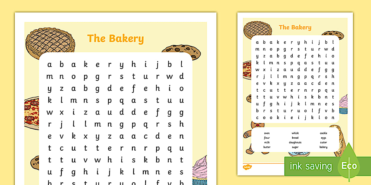 The Bakery Aistear Word Search - Twinkl
