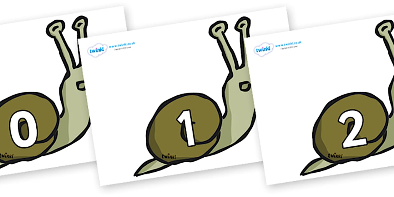 Numbers 0-31 on Snails (teacher made) - Twinkl