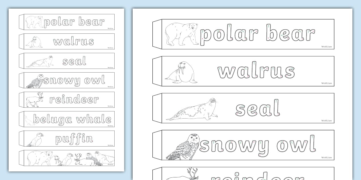 Arctic Animals Handwriting Paper Chain Activity