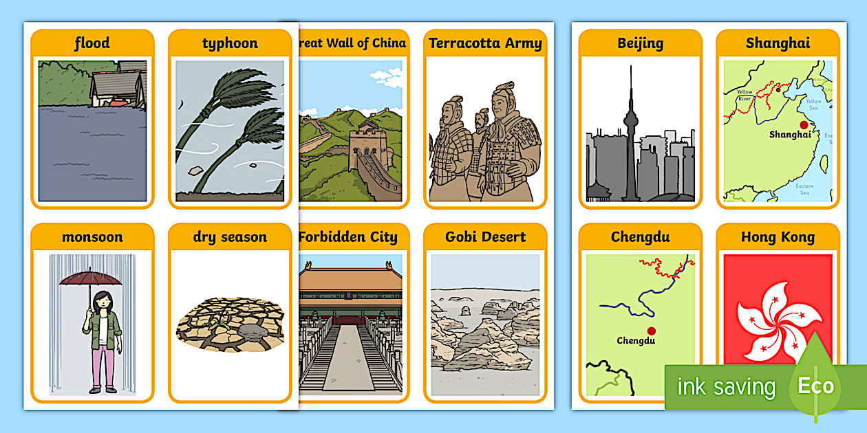 Editable China Flash Cards (Lehrer gemacht) - Twinkl