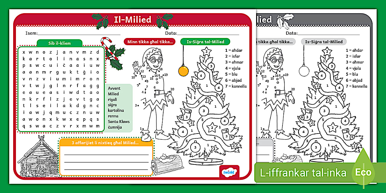 Karta tal-Attività: Il-Milied (Hecho por educadores)