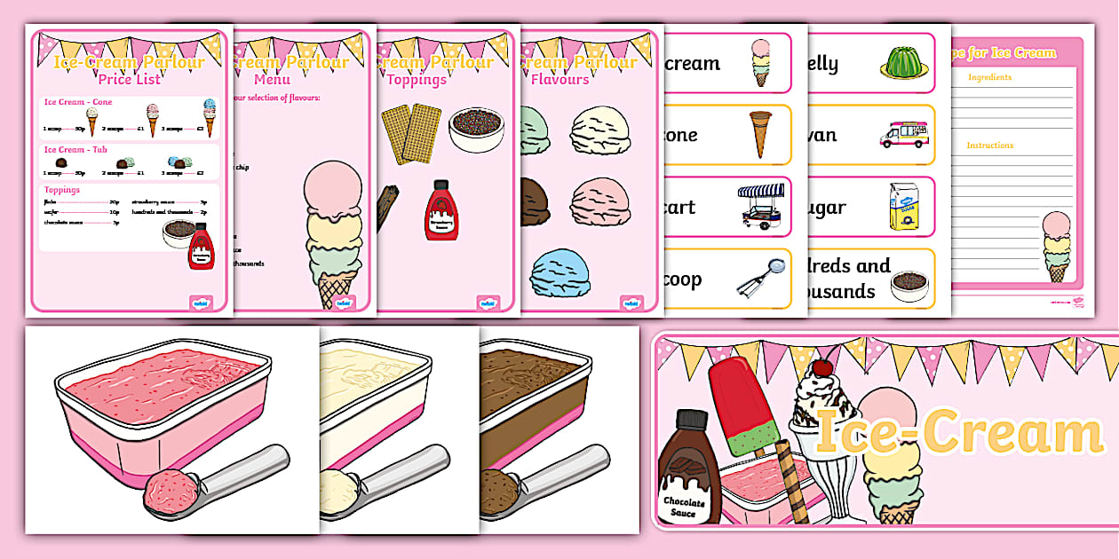 Ice-Cream Role-Play Parlour Pack - Twinkl resources - EYFS