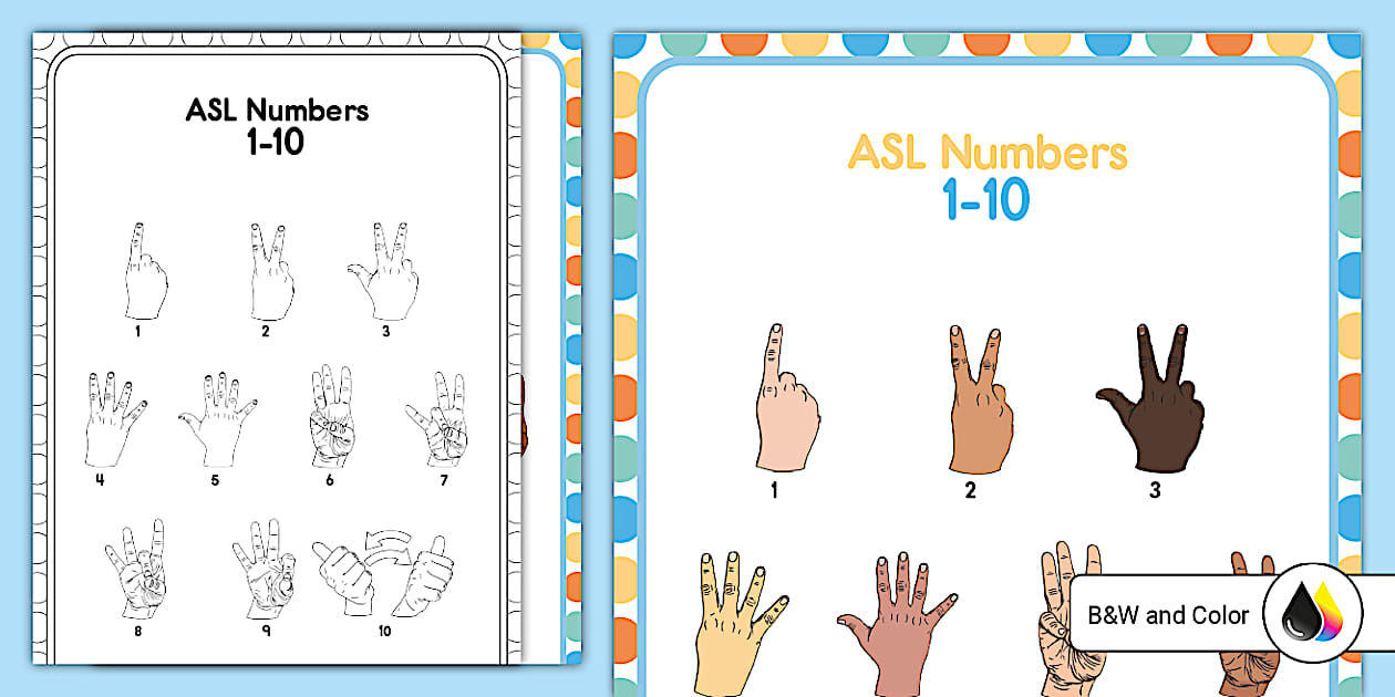ASL Numbers Chart | Teaching Resource | Twinkl USA - Twinkl