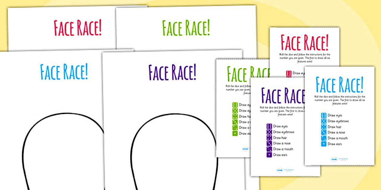 Face Race Activity (teacher made) - Twinkl